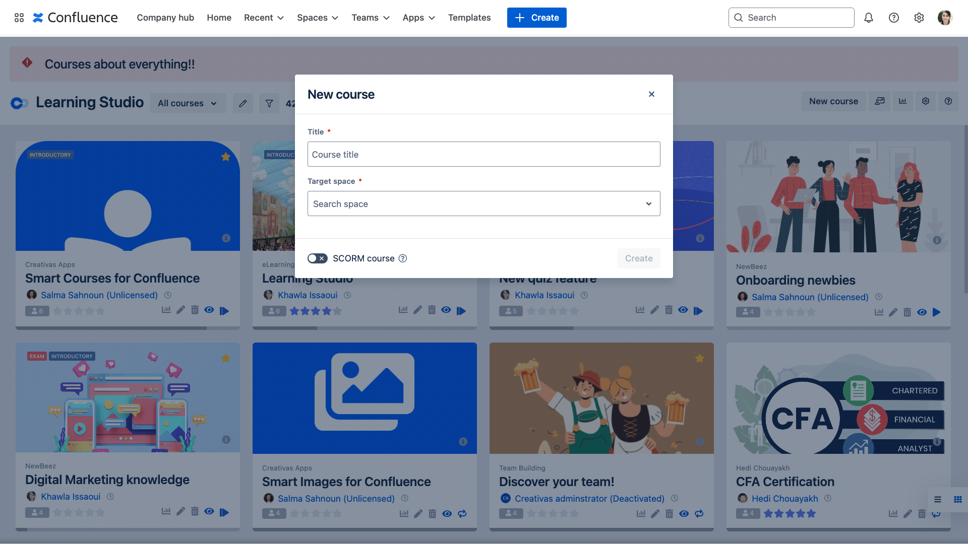 Course catalog overview