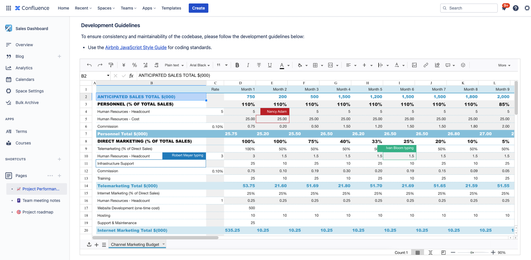 Live Spreadsheet macro